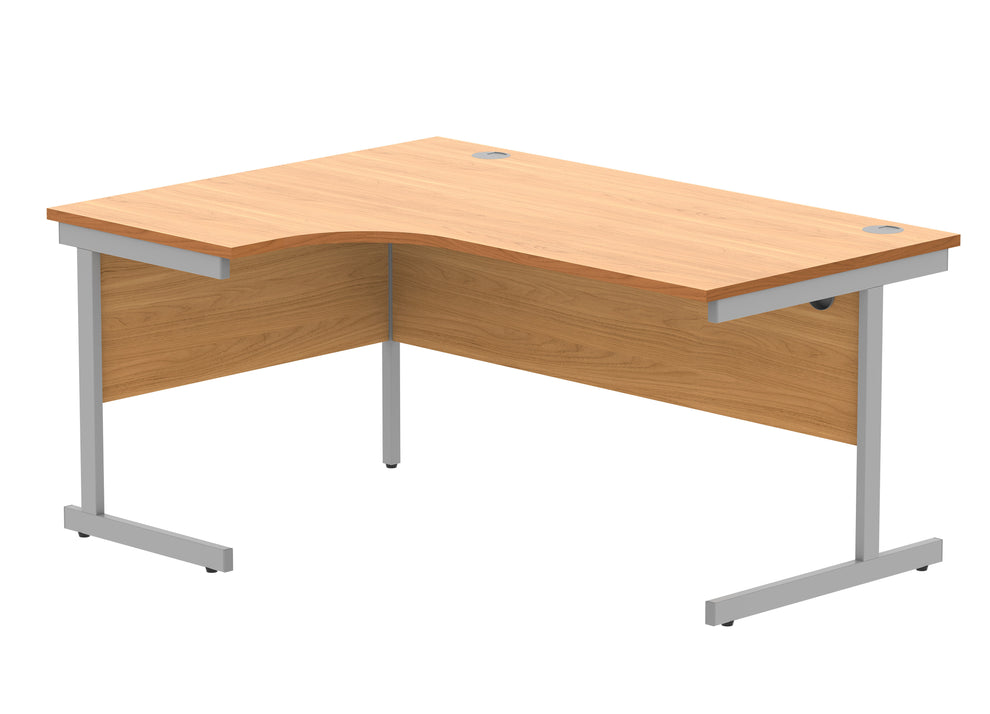 Office Left Hand Corner Desk With Steel Single Upright Cantilever Frame ...