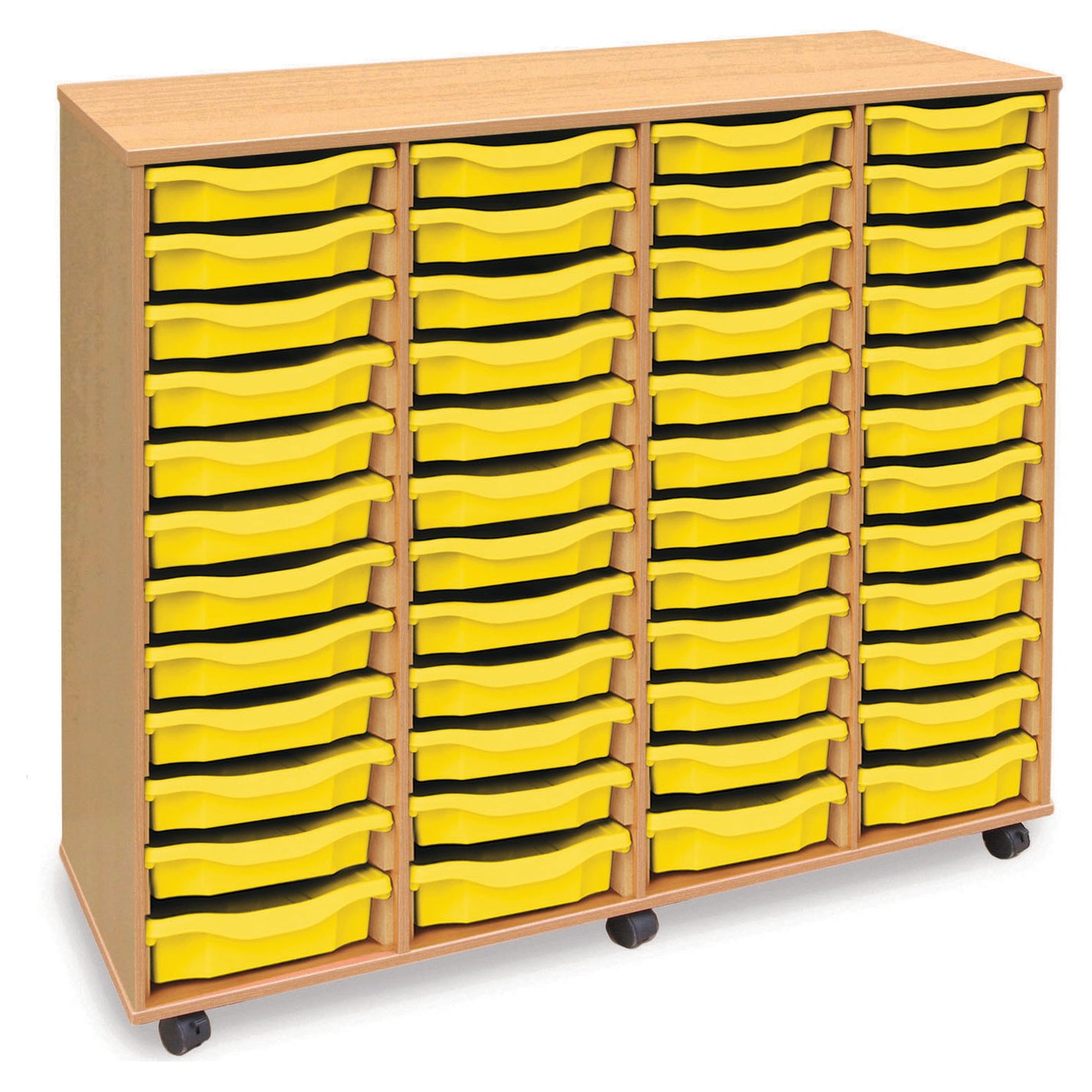 Monarch Mobile School Shallow Tray Storage Unit 48 Trays – Chequered Fox