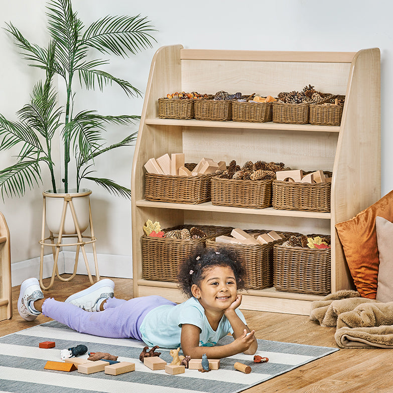 Millhouse Early Years Medium Tiered Shelf Unit With Baskets – Chequered Fox